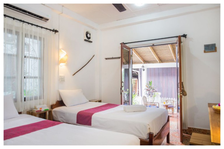 Cold River Luang Prabang hotel river view in quite alaway