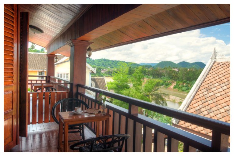 Cold River Luang Prabang hotel river view in quite alaway