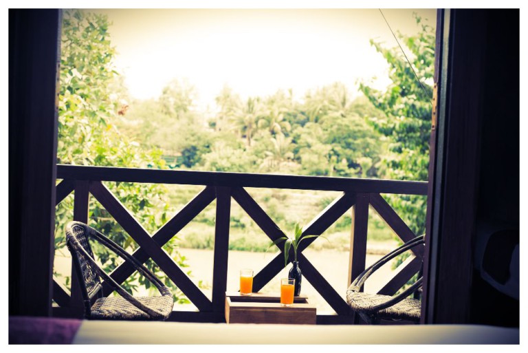 Cold River Luang Prabang hotel river view in quite alaway